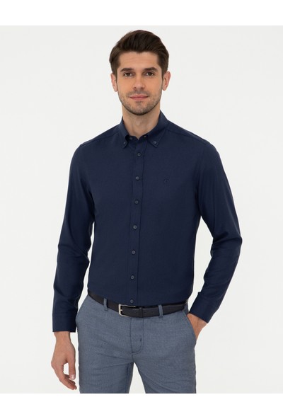 Pierre Cardin Lacivert Slim Fit Gömlek 50247918-VR033