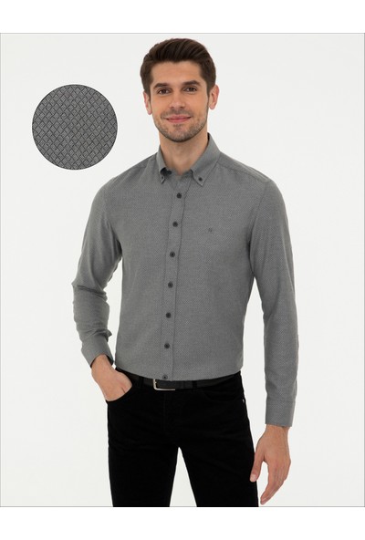 Pierre Cardin Siyah Slim Fit Gömlek 50247917-VR046