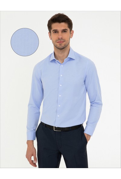 Pierre Cardin Açık Mavi Slim Fit Gömlek 50248885-VR003 Pierre Cardin Açık Mavi Slim Fit Gömlek 50248885-VR003