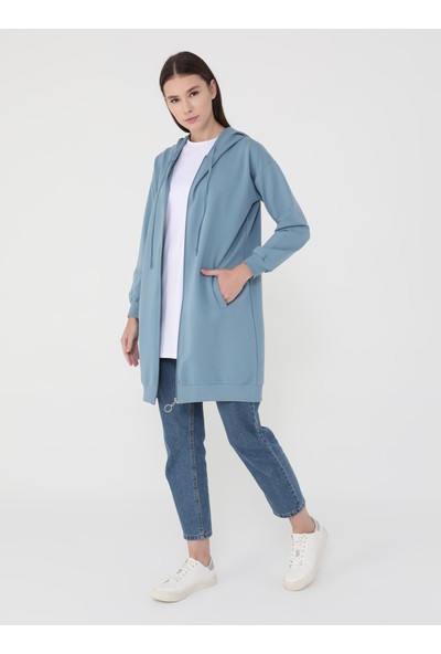 Refka Fermuarlı Spor Kap - Soğuk Mavi - Refka Basic Refka Fermuarlı Spor Kap - Soğuk Mavi - Refka Basic