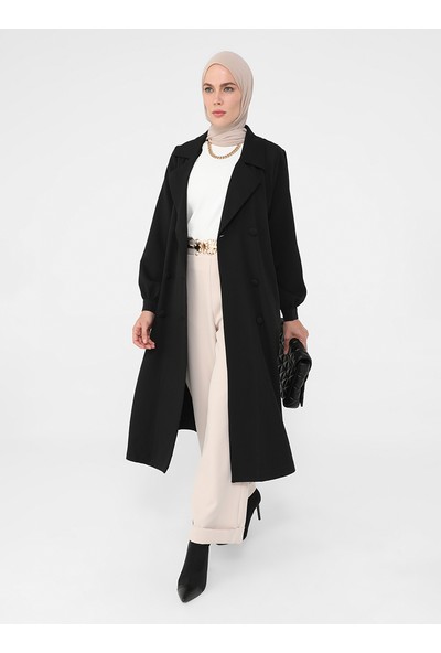 Refka Kemerli Trençkot - Siyah - Refka Woman Refka Kemerli Trençkot - Siyah - Refka Woman