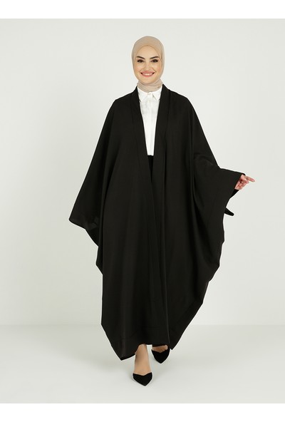 Tavin Dökümlü Abaya - Siyah - Tavin