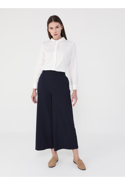 Refka Geniş Paça Pantolon - Lacivert - Refka Basic