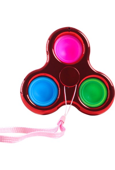 Pop It Elektroliz 3 Parmak Stres Çarkı Kırmızı