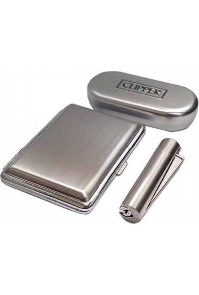CLİPPER Metal Tabaka Kutulu Clipper Çakmak Set