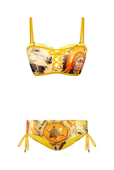 Bonesta Swimwear Örgü Detaylı Biyeli Bikini