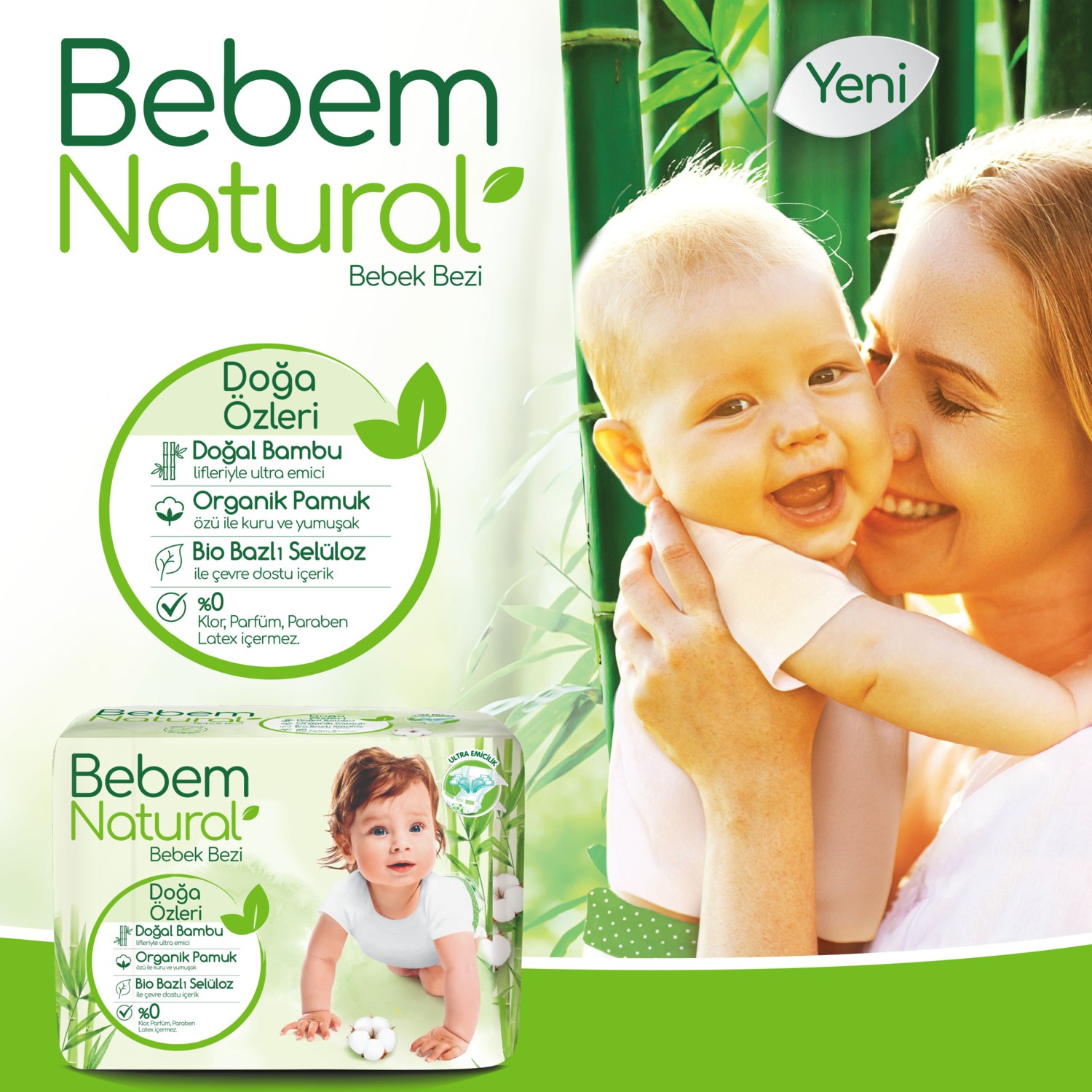 Bebem Natural Bebek Bezi 6 Beden E.large Aylık Fırsat Paketi Fiyatı