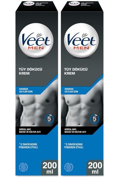 Veet Men Erkeklere Özel Tüy Dökücü Krem Hassas Ciltler 200 ml X 2