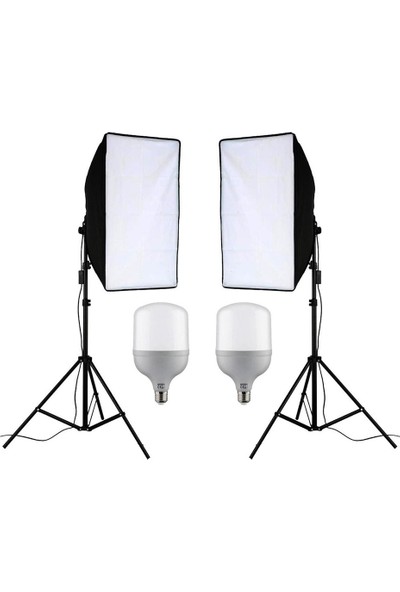 Cazip Shop Video Softbox Sabit Işık Seti Sürekli Işık 50X70 LED Işık 200 cm Ayak 2'li Set Cazip Shop Video Softbox Sabit Işık Seti Sürekli Işık 50X70 LED Işık 200 cm Ayak 2'li Set