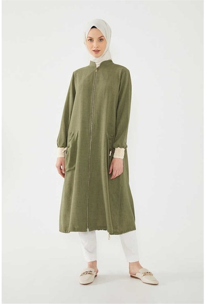 Levidor Cebi Büzgülü Fermuarlı Kap Haki