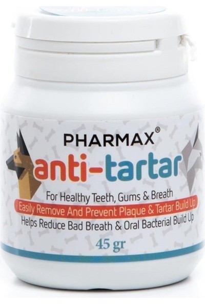 Pharmax Anti-Tartar Toz Kedi, Köpek Diş Taşı Giderici 45 gr Pharmax Anti-Tartar Toz Kedi, Köpek Diş Taşı Giderici 45 gr