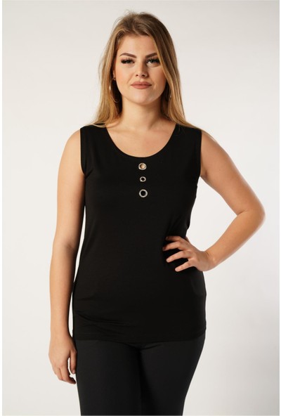 Nelly Kadın Büyük Beden Kuşgözü Aksesuarlı Atlet Bluz Nelly Kadın Büyük Beden Kuşgözü Aksesuarlı Atlet Bluz