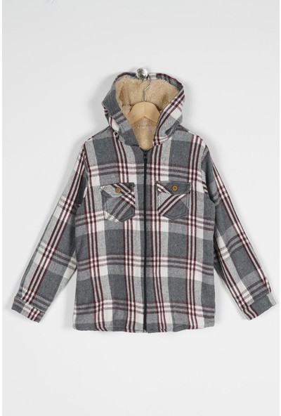 Zepkids Erkek Çocuk Kapüşonlu Içi Kürklü Gömlek 5-8 Yaş