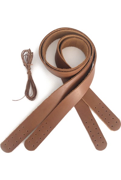 Alfa Tasarım Deri Dikilebilir Çanta Sapı (Çift/75 Cm) - Fındık Rengi