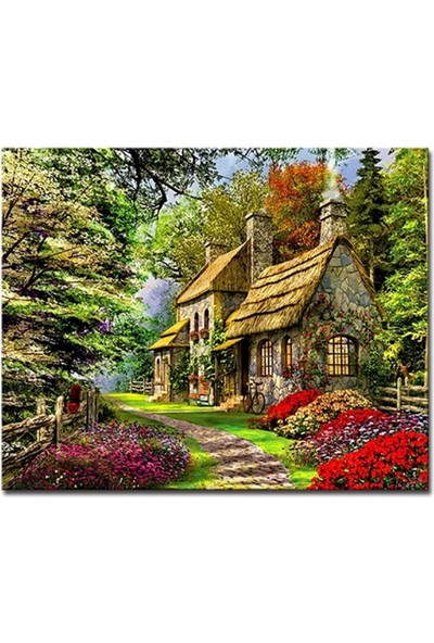 Hobigun Elmas Mozaik Tablo Diamond Painting 50X40 - Kır Evi Hobigun Elmas Mozaik Tablo Diamond Painting 50X40 - Kır Evi