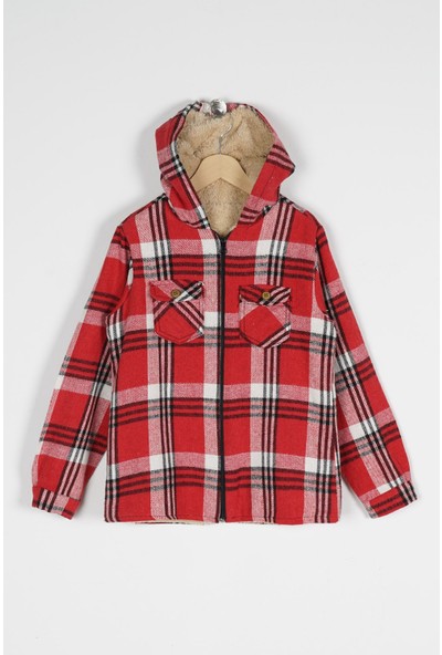 Zepkids Erkek Çocuk Kapüşonlu Içi Kürklü Gömlek 5-8 Yaş