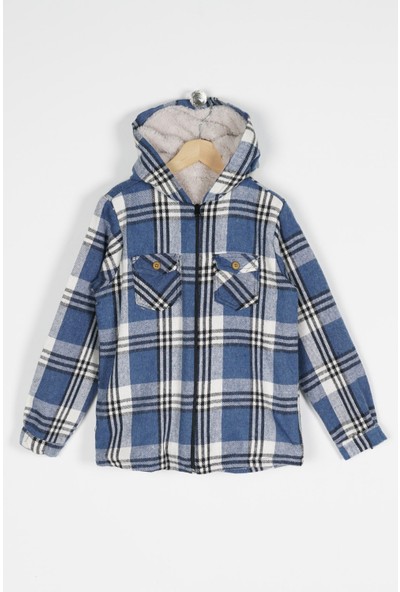 Zepkids Erkek Çocuk Kapüşonlu Içi Kürklü Gömlek 5-8 Yaş