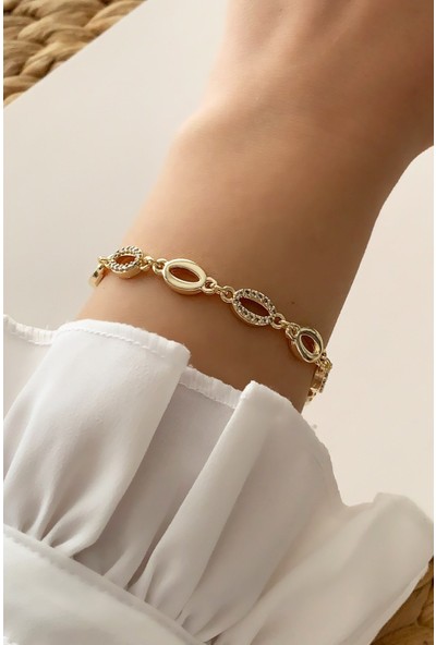 ÇLK Accessories Zirkon Taşlı Oval Bileklik TRBILEK7764 B33503