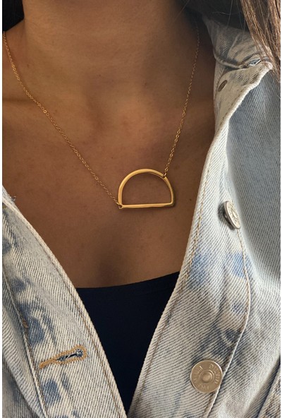 His Takı Gold Iri Plaka Harf Kolye D Harfi