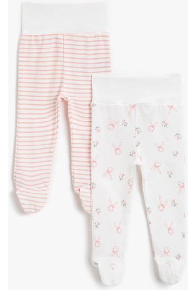 Koton Çizgili Yenidoğan Eşofman Altı Pamuklu 2li