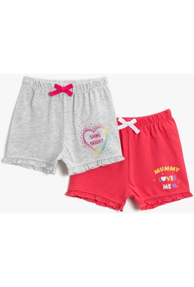 Koton Kız Bebek 2'li Şort Seti Pamuklu