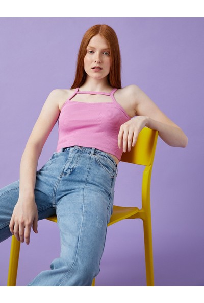 Koton Kadın Crop Atlet Fitilli Pencere Detaylı Koton Kadın Crop Atlet Fitilli Pencere Detaylı
