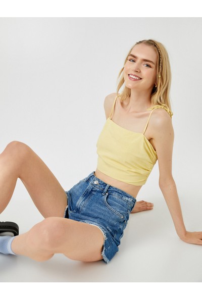 Koton Kadın Çizgili Crop Atlet