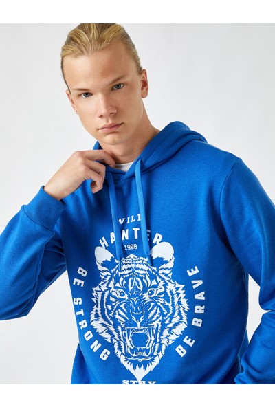 Koton Kaplan Baskılı Kapşonlu Sweatshirt