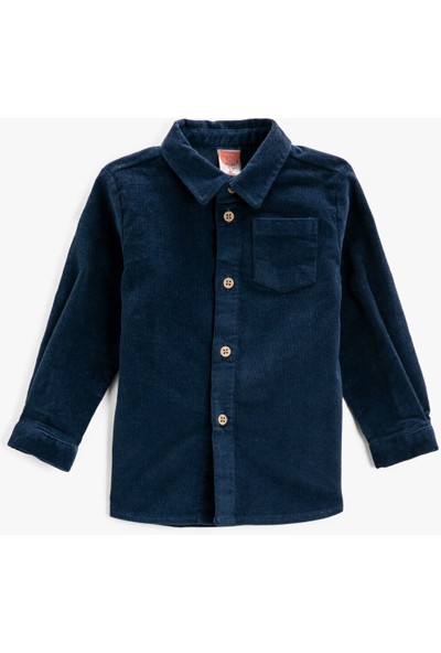 Koton Kadife Gömlek Uzun Kollu Pamuklu