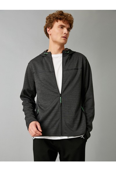 Koton Spor Kapşonlu Fermuarlı Sweatshirt