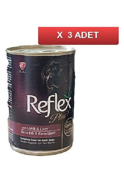 Reflex Plus Kuzulu Karaciğerli Köpek Soslu Konserve 400 Gram 3'lü Reflex Plus Kuzulu Karaciğerli Köpek Soslu Konserve 400 Gram 3'lü
