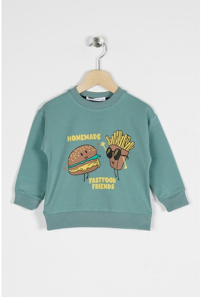 Zepkids Erkek Çocuk Hamburger Baskılı Sweatshirt 1-4 Yaş Zepkids Erkek Çocuk Hamburger Baskılı Sweatshirt 1-4 Yaş