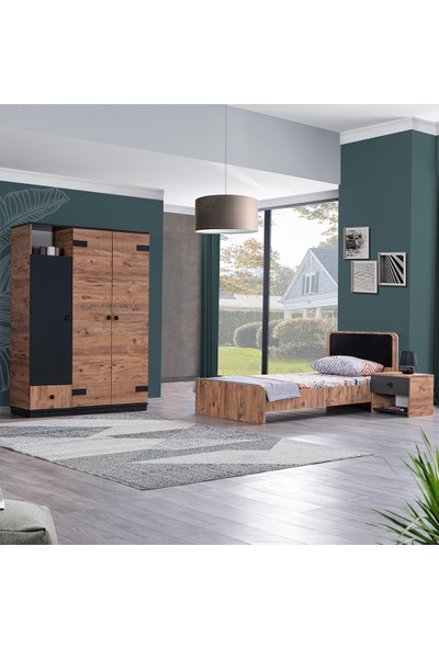 Setay Milas Genç Odası Takımı Karyola Dolap Komodin