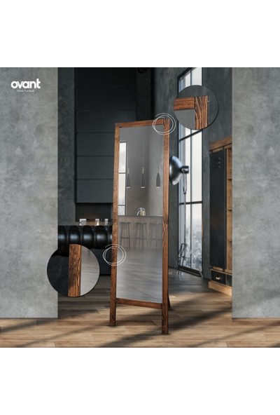 The Best Shopping Ayaklı Boy Aynası 145X41 Ceviz