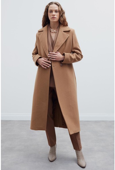 Perspective Jarne Erkek Yaka Slim Fit Deve Tüyü Kaban Perspective Jarne Erkek Yaka Slim Fit Deve Tüyü Kaban