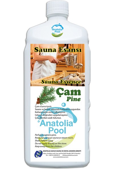 Anatolia Pool Sauna Buhar Esansı Çam 1 Lt. ( Sauna Essence Pine )