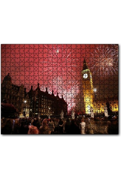 Cakapuzzle Londra Big Ben Yılbaşı Havai Fişekler 120 Parça Puzzle Yapboz Mdf (Ahşap)