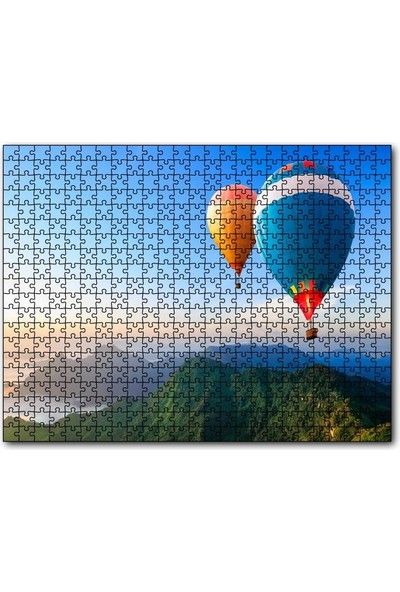 Cakapuzzle Yeşil Dağlar ve Sıcak Hava Balonları 500 Parça Puzzle Yapboz Mdf (Ahşap)
