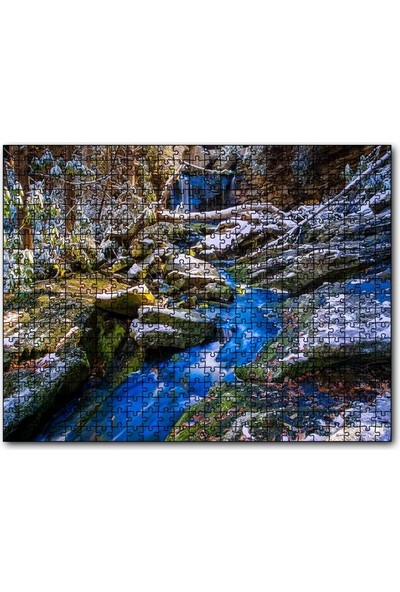 Cakapuzzle Ormandaki Şelale ve Kayalıklar 255 Parça Puzzle Yapboz Mdf (Ahşap)