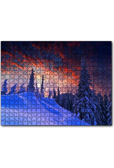Cakapuzzle Karla Kaplı Tepeler ve Mor Gökler 500 Parça Puzzle Yapboz Mdf (Ahşap)