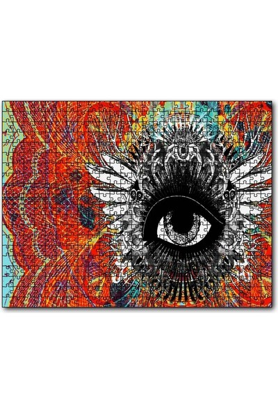 Cakapuzzle Göz ve Sürreal Objeler Kompozisyon 120 Parça Puzzle Yapboz Mdf (Ahşap)