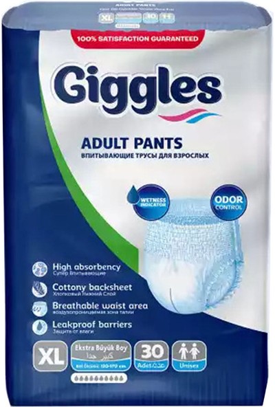 Giggles Külotlu Yetişkin Hasta Bezi Xlarge 30 Adet Giggles Külotlu Yetişkin Hasta Bezi Xlarge 30 Adet