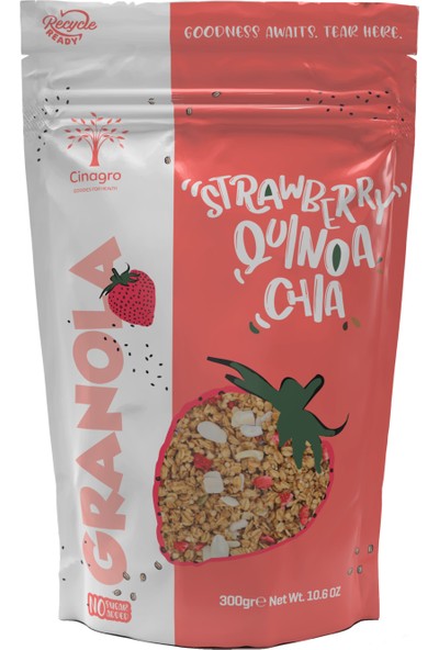 Cinagro Goodies Granola Çilek Kinoa Chia