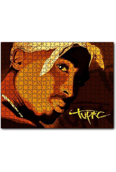 Cakapuzzle Tupac Shakur Bandanalı Karikatürize Çizim 120 Parça Puzzle Yapboz Mdf (Ahşap)