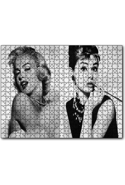 Cakapuzzle Marilyn Monroe ve Audrey Hepburn 120 Parça Puzzle Yapboz Mdf (Ahşap)