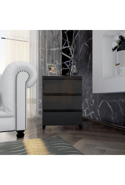 Ünüvar Konsept Emre Üç Çekmeceli Modern Komodin Ünüvar Konsept Emre Üç Çekmeceli Modern Komodin