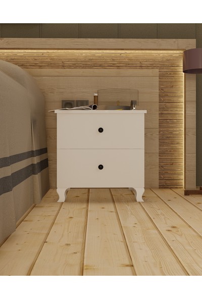 Ünüvar Konsept Iki Çekmeceli Lüx Komodin - Beyaz