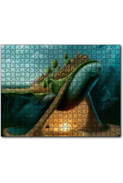 Cakapuzzle Dev Balinanın Sırtındaki Şehir 255 Parça Puzzle Yapboz Mdf (Ahşap)