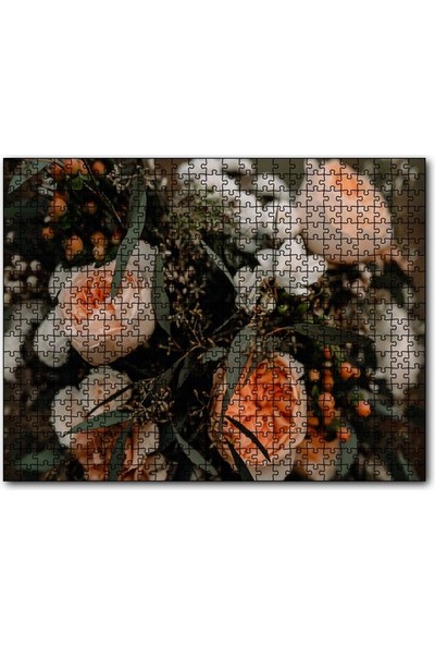 Cakapuzzle Sarı Turuncu Beyaz Çiçekler 255 Parça Puzzle Yapboz Mdf (Ahşap)