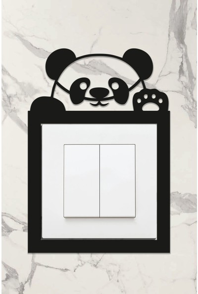 Ahwall Ahşap Priz Çerçevesi Panda Temalı